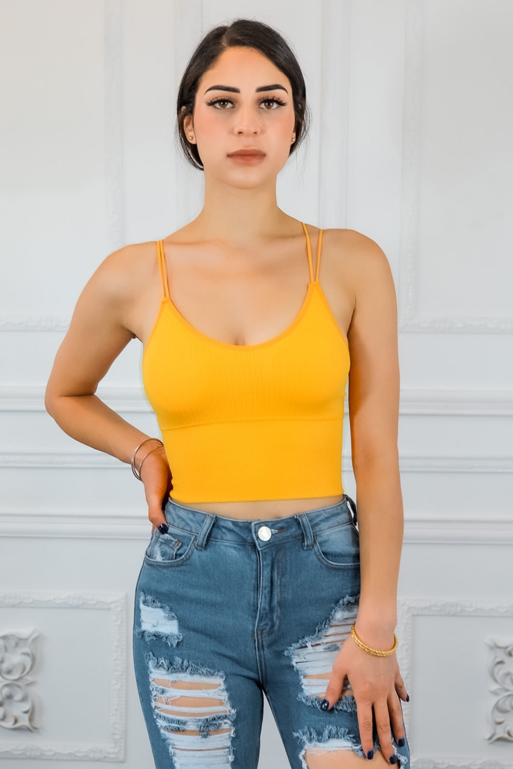 Seamless Padded Double Back Strap Crop Top – SURELYMINE